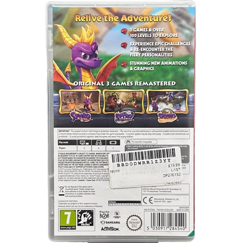 Pre-owned Spyro: Reignited Trilogy (Switch) - Own4Less